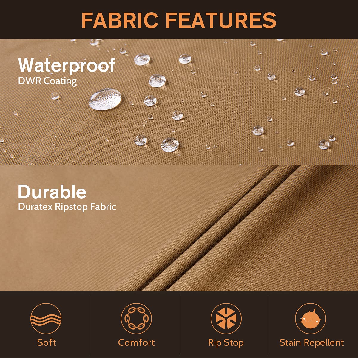 FREEKITE Men's Tactical Waterproof Pants Ripstop Cargo Pants Relaxed Fit Outdoor Hiking Work Pants with Pockets(Dark Brown,40W/30L)