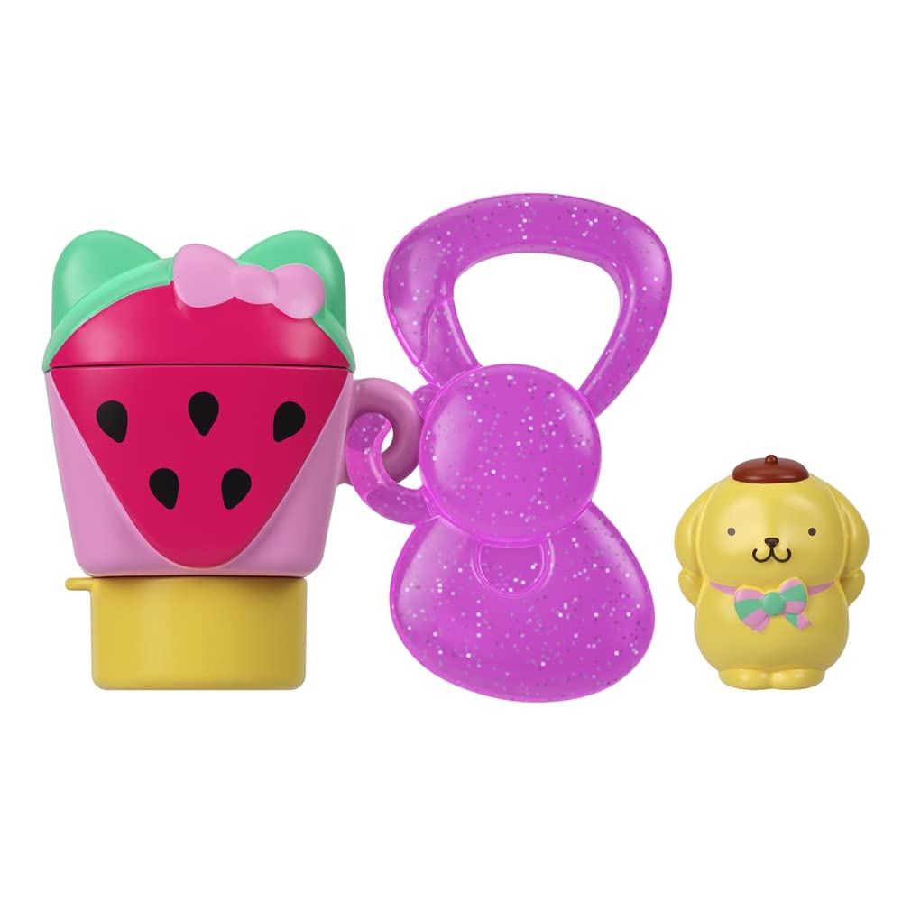 Mattel Mini Collectible Stamper, Pencil Topper and Key Chain Set - Inspired by Hello Kitty and Friends ~ Unopened and Identified Blind Bag ~ Pompompurin ~ Watermelon Stamp