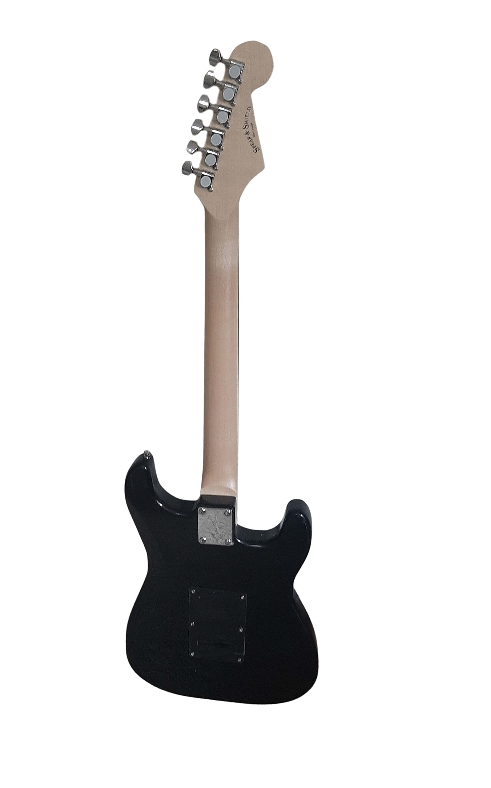 Left handed Electric Guitar 39 inch Full Size for Beginners with Gig bag Stand eTuner Capo Strap 5 picks Extra string set Patch cord String winder Tremolo arm wrenches Basic Chord scale (Black)
