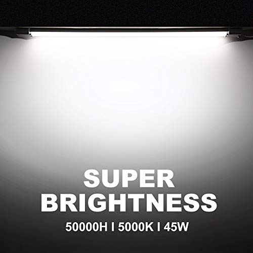 FREELICHT Linkable LED Shop Light, 4FT 45W 4500LM 5000K Workshop Light Fixture, 48 Inch LED Ceiling Lights, Plug in Shop Light for Garage, Corded Electric with Built-in ON/Off Switch, ETL - 4 Pack