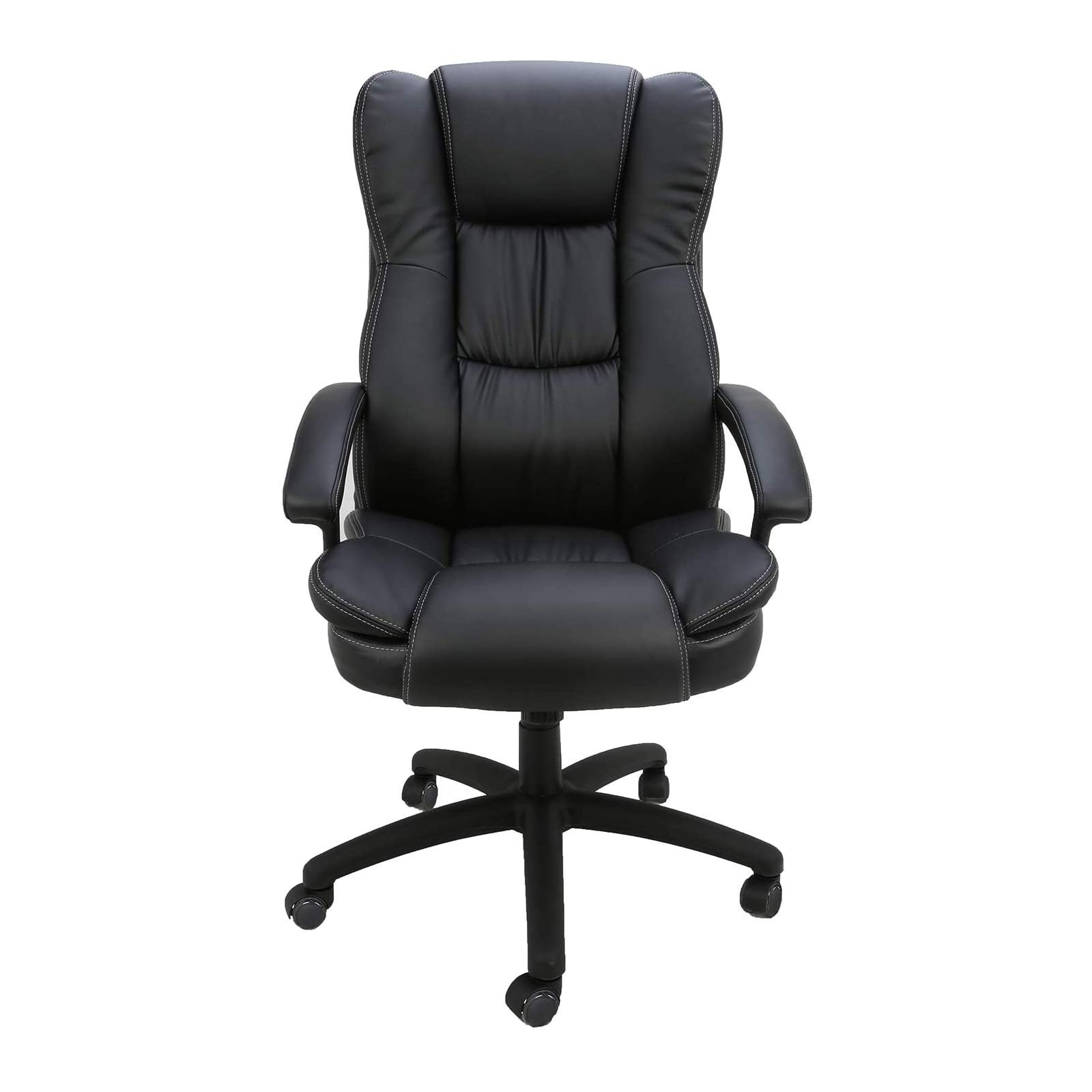 HOMEFUN Ergonomic Executive Office Chair, Black High Back Comfortable Adjustable Leather Home Desk Chair Big and Tall Computer Task Chair with Lumbar Support