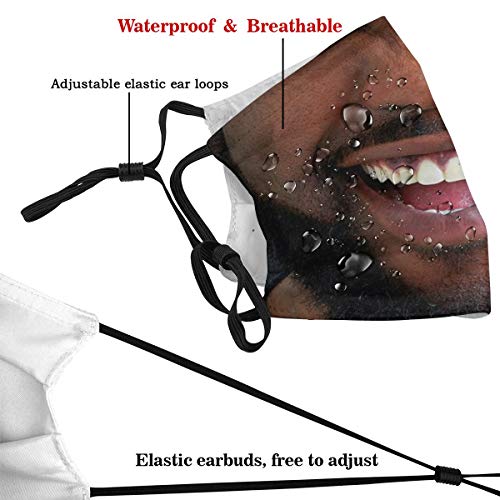 Funny Black Beard Style Cloth Face Mask With Filter Pocket Washable Face Bandanas Balaclava Reusable Fabric Protection