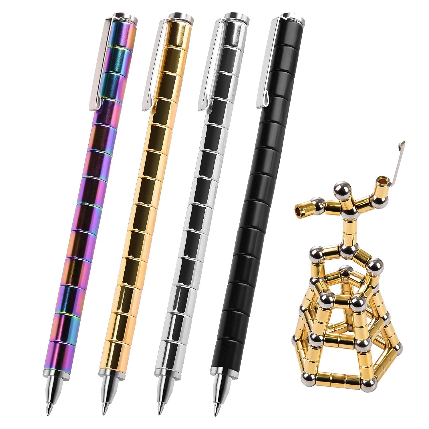 HKDGYHON Toy Pen, Decompression Magnetic Metal Pen, Multifunction Writing Magnet Ballpoint Pen, Gift for Kids or Friends (Colorful)