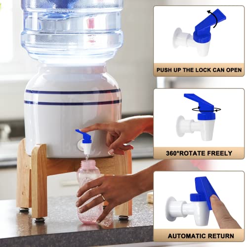 LifCratms 2Pcs Replacement Cooler Faucet, 2 Blue Internal Thread Plastic Spigot Water Dispenser Tap Set for Water Cooler Dispenser Water Bucket