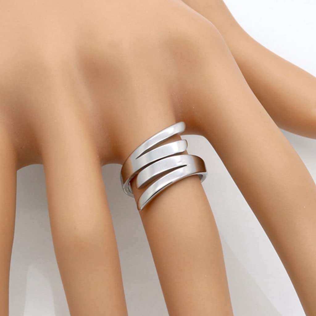 Jude Jewelers Stainless Steel Angel Wing Style Statement Anniversary Ring (Silver, 10)