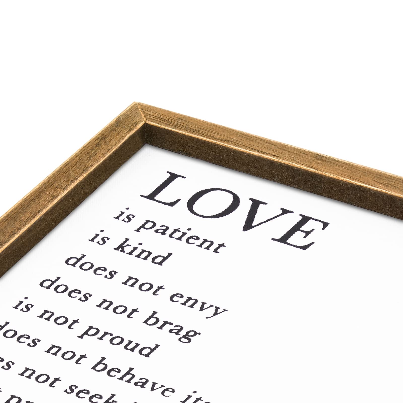 Farmlyn Creek Christian Religious Scripture Wall Art Decor, 1 Corinthians 13 4-7, Rustic Style Home Decorations (11.75 x 15 In)