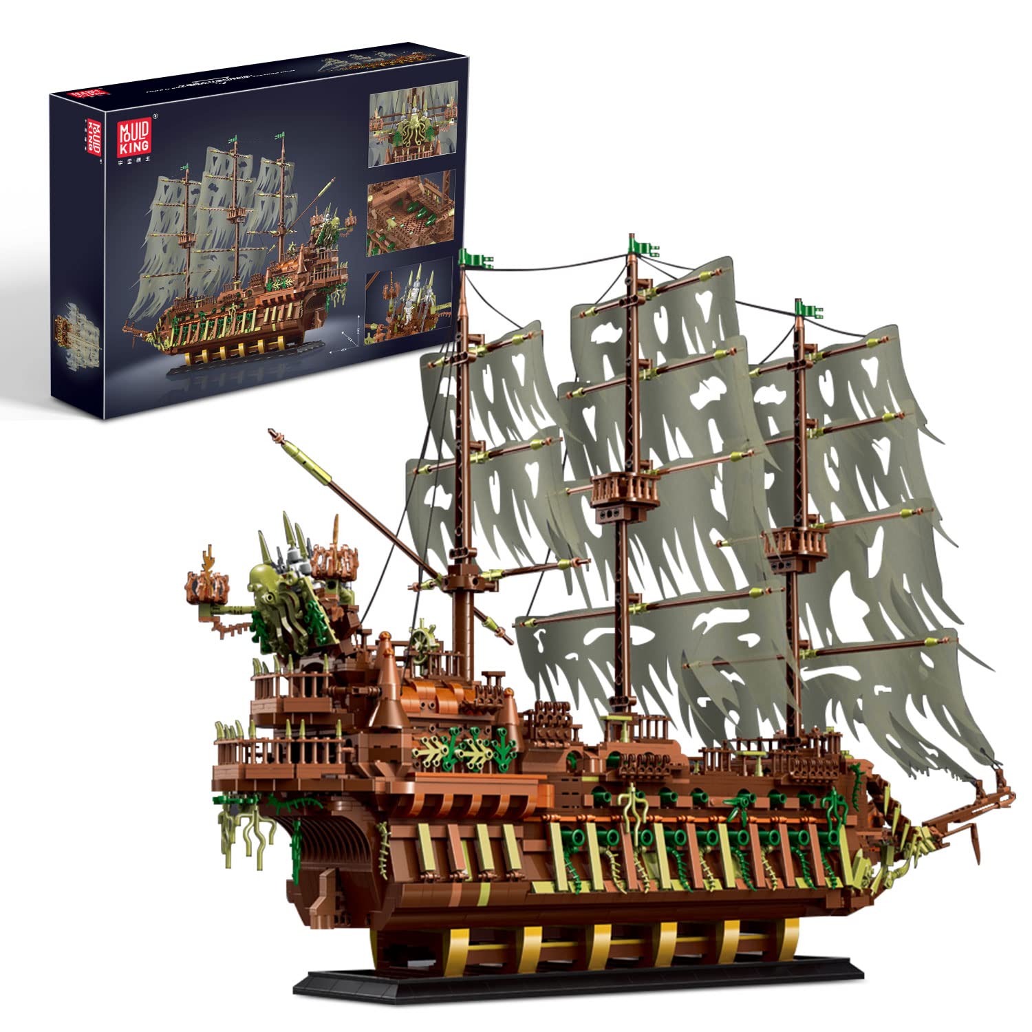 Mould King Pirate Ship Building Blocks Set, Ship Model Building Blocks Toys 13138, Simulation Ship Model Building Bricks Toy, 3653 Pieces for Model Fans and Kids 14+ Years