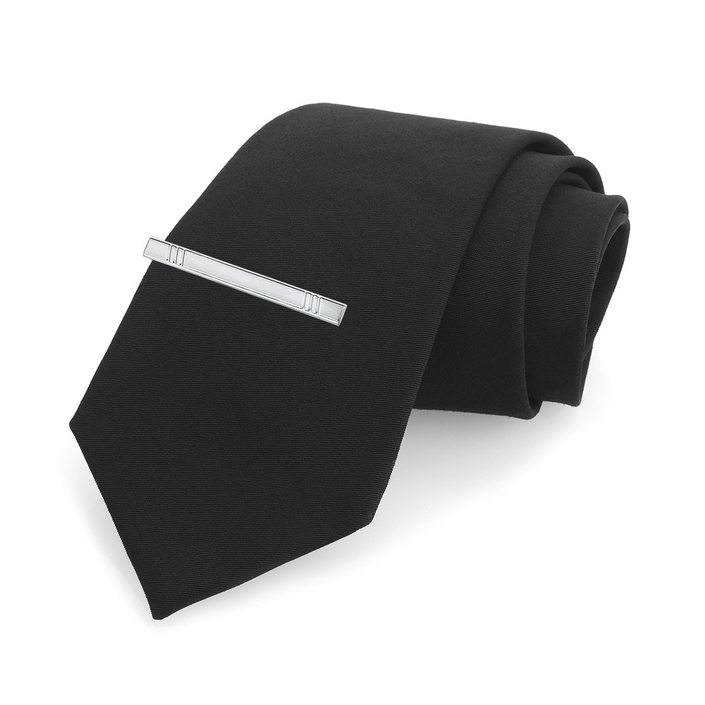 Fashion Tie Clip for Men - 4 Pieces of Silver Tone Tie Bar Set by AnotherKiss