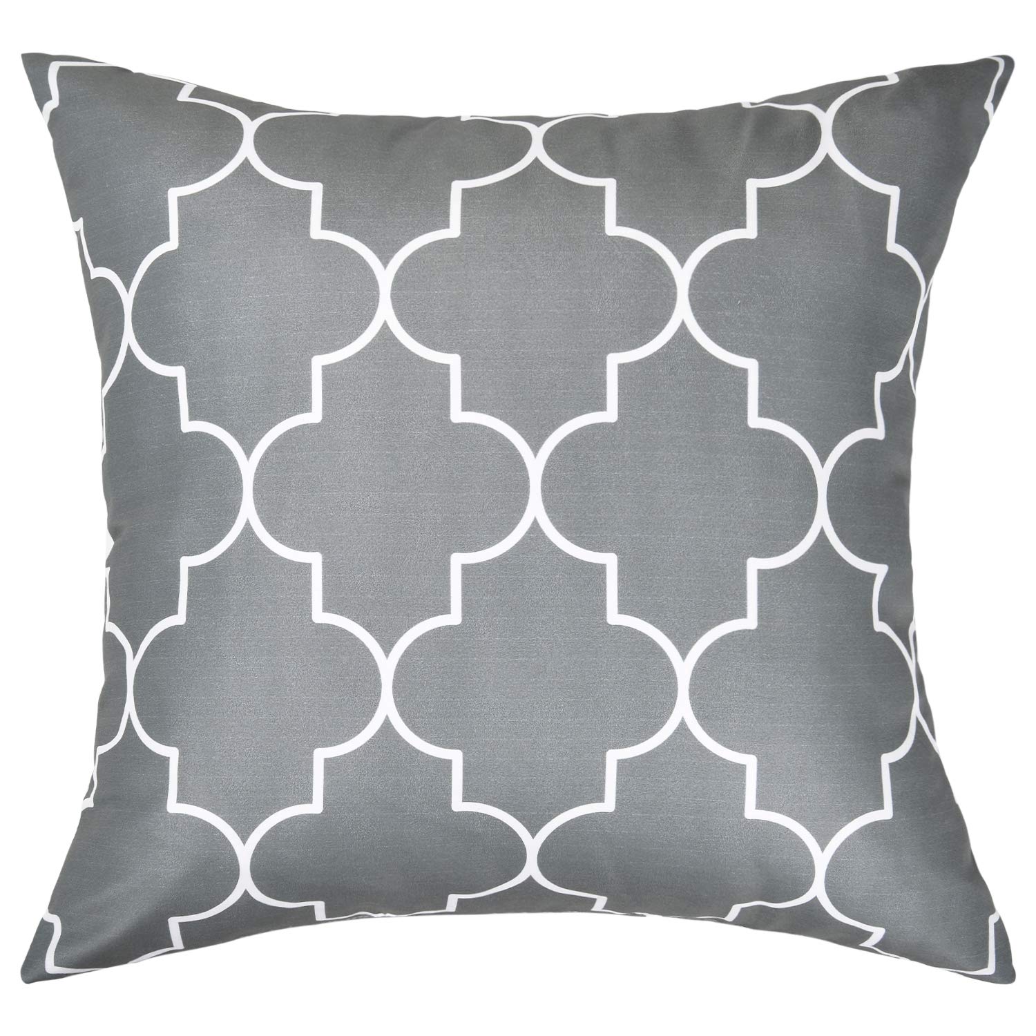 Fascidorm Throw Pillow Covers Modern Decorative Cushion Case for Room Bedroom Sofa Chair Car, Grey and White, 18 x 18 Inch
