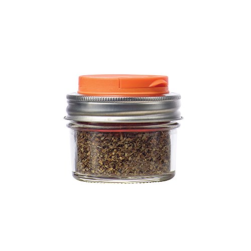 Jarware Spice Lids for Regular Mouth Mason Jars, Set of 2, Orange and Blue