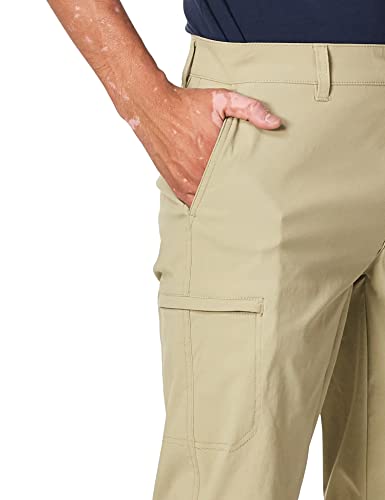 UNIONBAY mens Rainier Lightweight Comfort Travel Tech Chino Hiking Pants, Khaki, 36W x 32L US