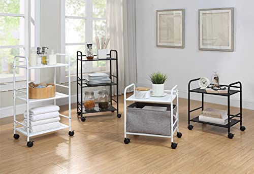 SunnyPoint Minimalist Style Utility Rolling Shelf Cart (BLK)