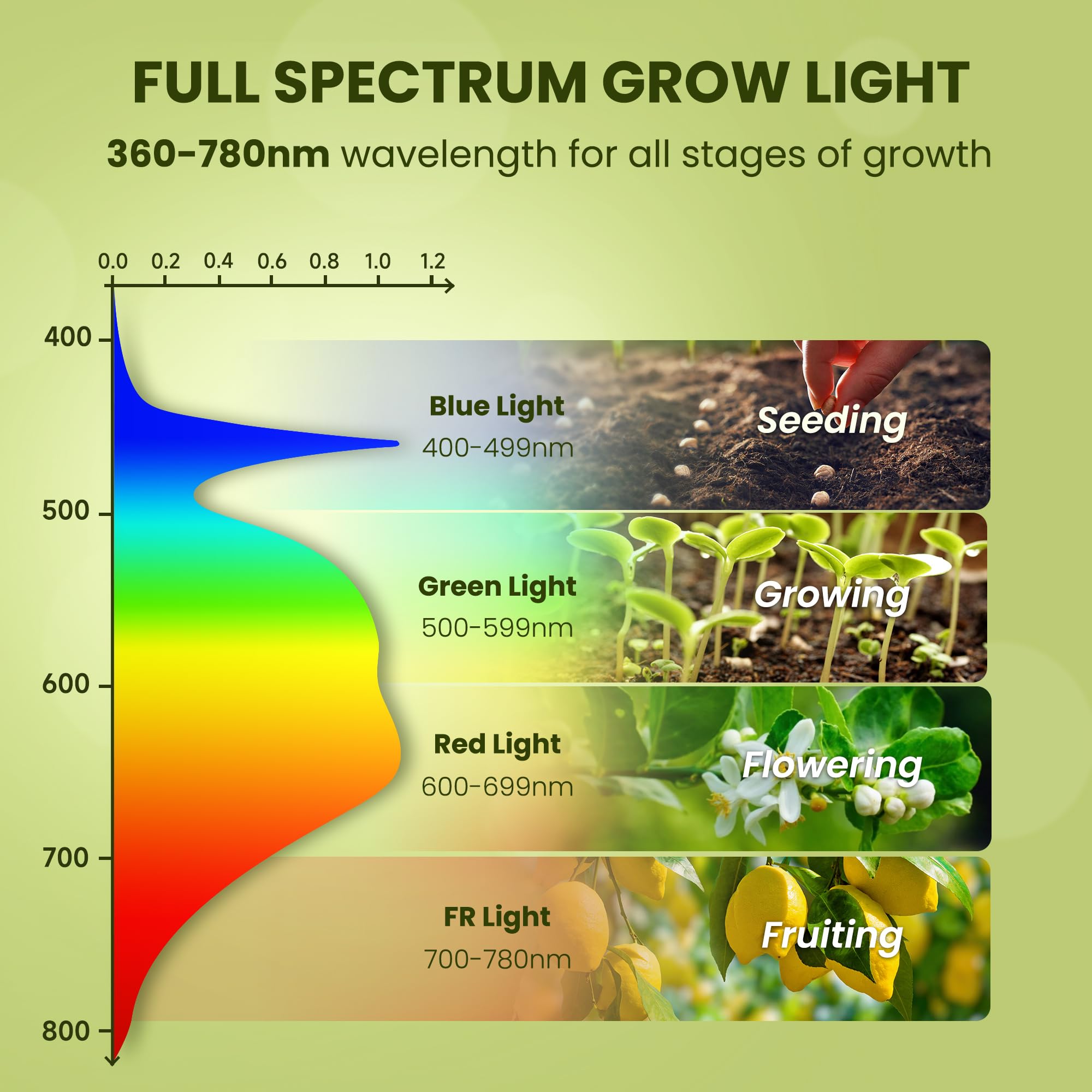 Grow Light Bulbs, LED Grow Light Bulbs A19, Full Spectrum Plant Light Bulbs, 100W Equivalent Grow Bulb, E26 Base, 9W Grow Lights for Indoor Plants, Flowers, Seed Starting, Greenhouse, 4000K, 2-Packs