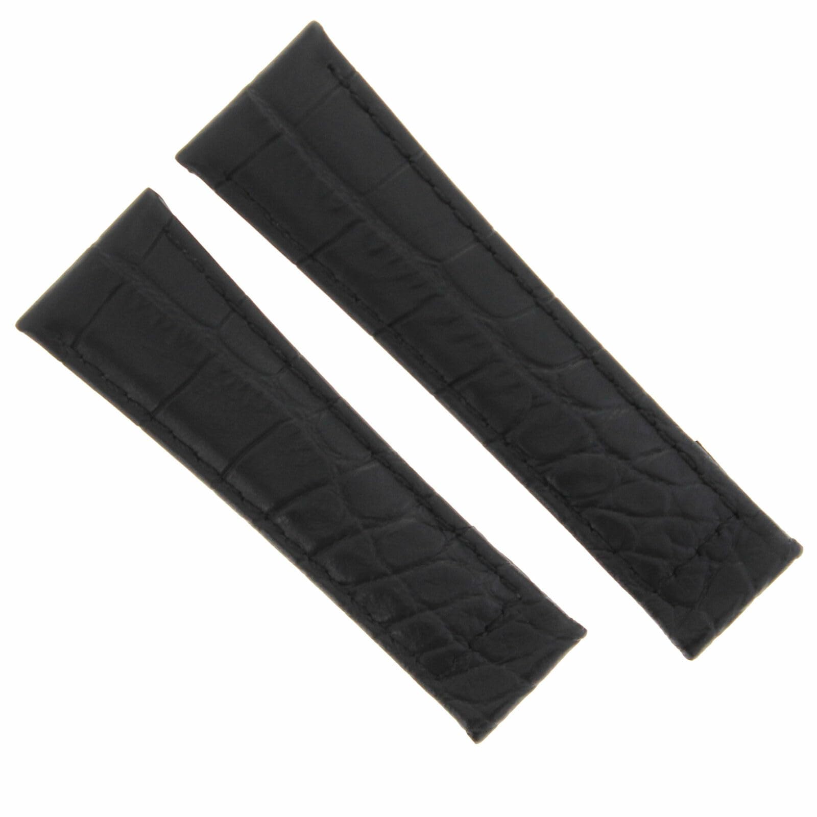 Ewatchparts CROC LEATHER STRAP BAND COMPATIBLE WITH ROLEX DAYTONA 116518 16519 16520 16523 BLACK REGULAR