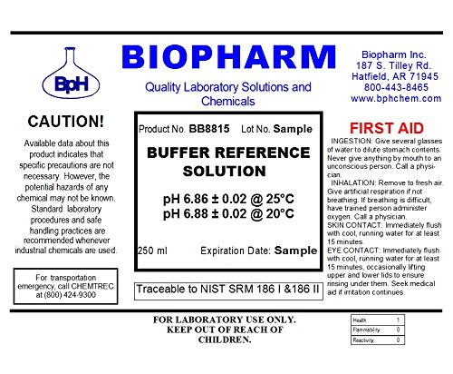 pH Buffer Calibration Kit 3-Pack: 250 mL (8.4 fl oz) Each of pH 4.00, pH 6.86, and pH 9.18 — NIST Traceable Reference Standards for All pH Meters