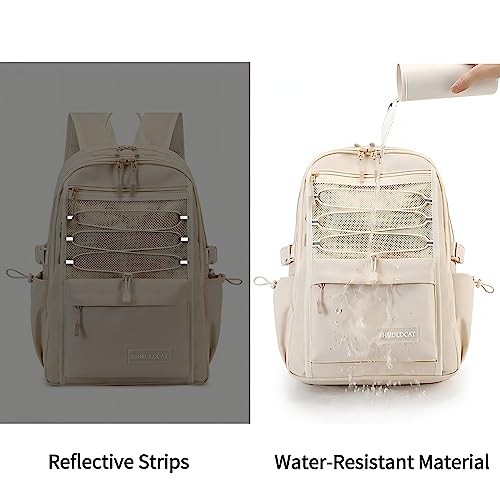 Verdancy Kawaii Backpack for Teens School College Students Travel Checkered Aesthetic Bookbag Schoolbag Casual Daypack (White, Small-Fit 14" Laptop)