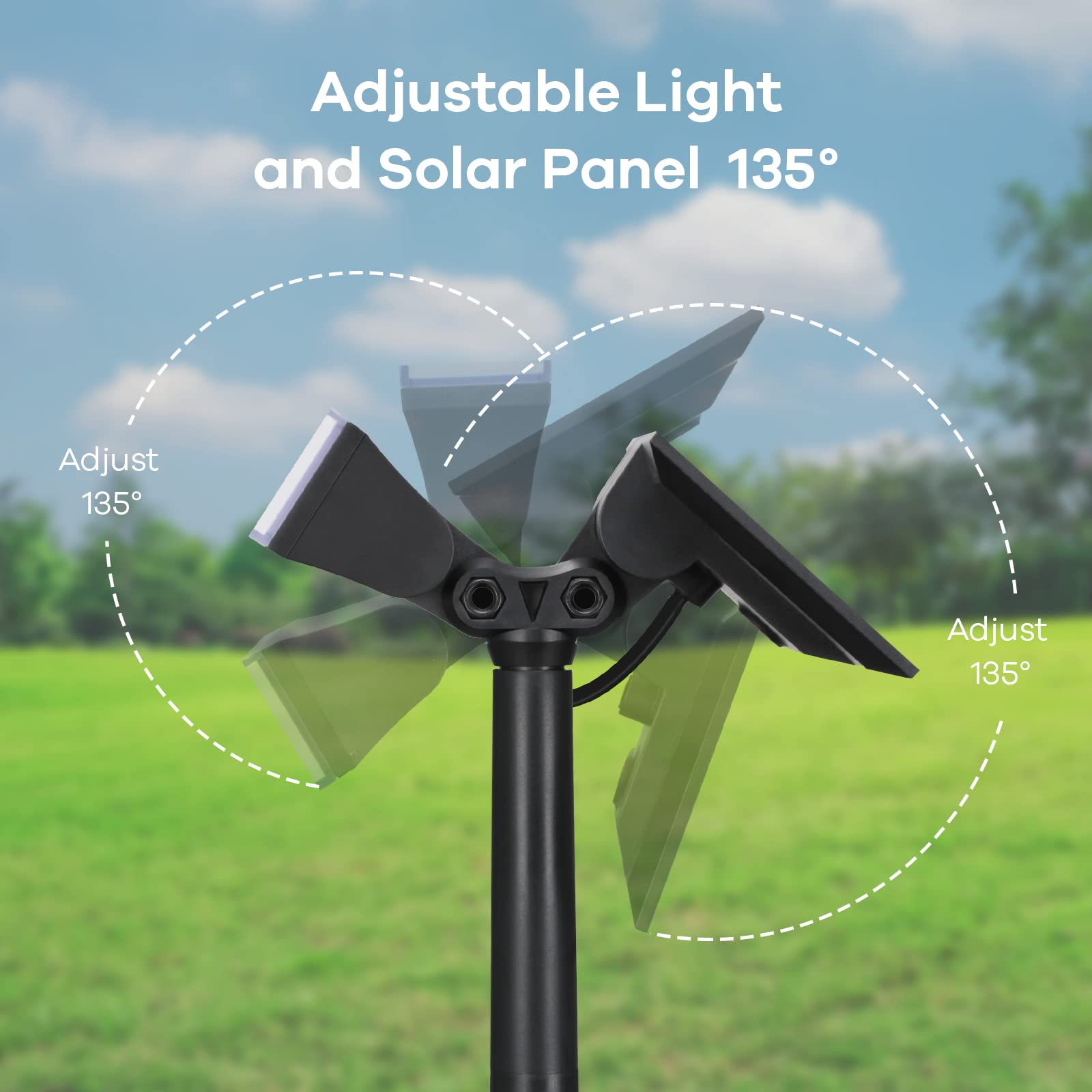 Linkind Solar Spot Lights, Upgraded 54 LEDs Daylight Solar Outdoor Lights, IP67 Waterproof Landscape Spotlights, Dusk-to-Dawn Solar Lights for Garden Pathway Yard Tree Driveway Patio Walkway Pool