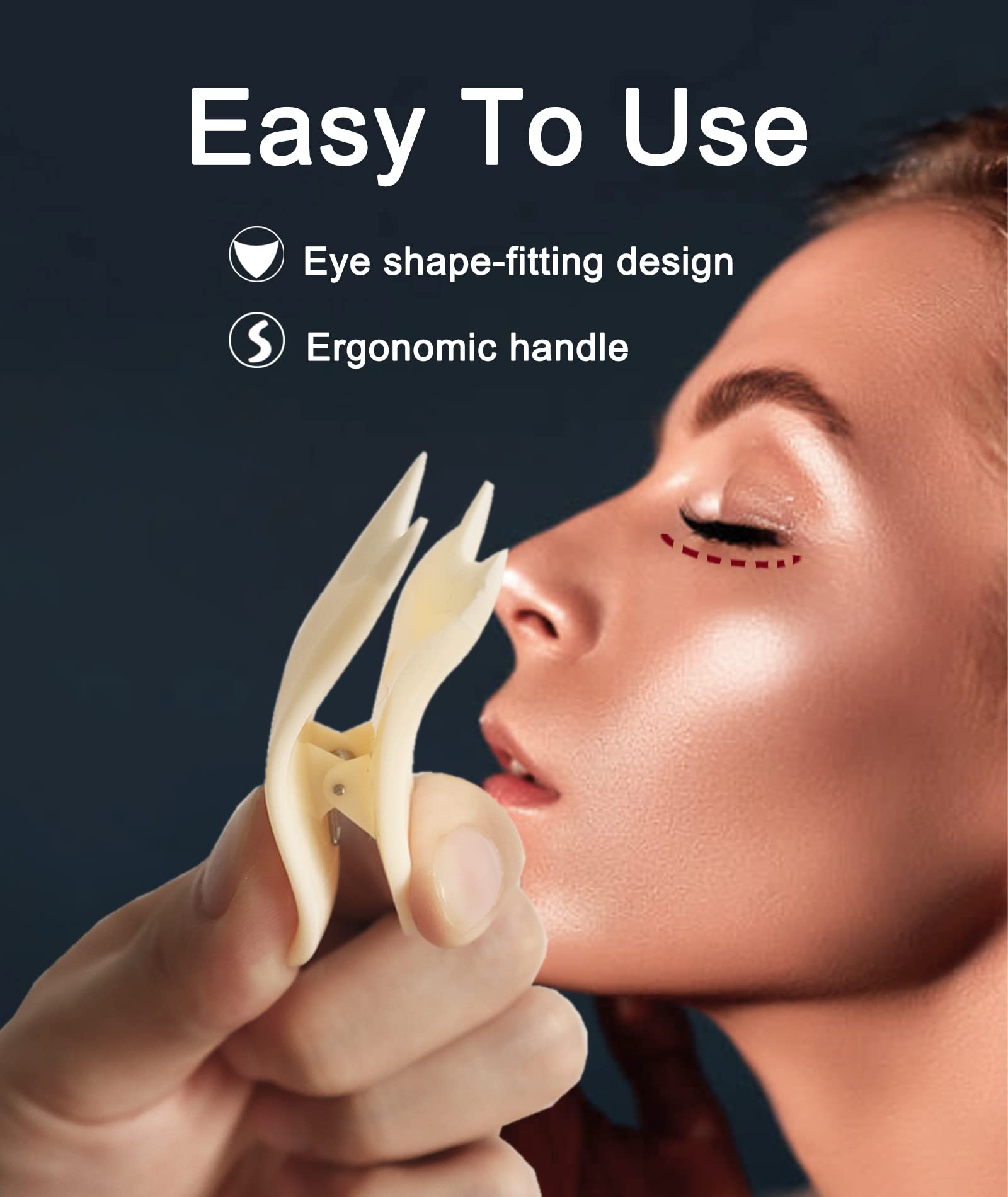 Leteveri Eyelash Applicator Tool - 35mm Width False Eyelash Tool with Silicone Clip Design, 2PCS Eyelash Tweezers for False Lashes…