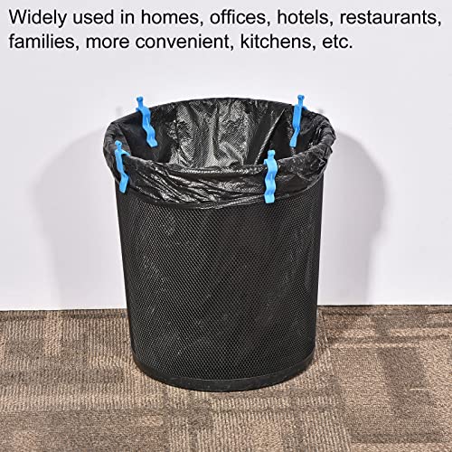 MECCANIXITY Garbage Bin Clip, Kitchen Trash Can Bag Clips Waste Basket Garbage Bin Clamp Bag Clip Blue, Pack of 12