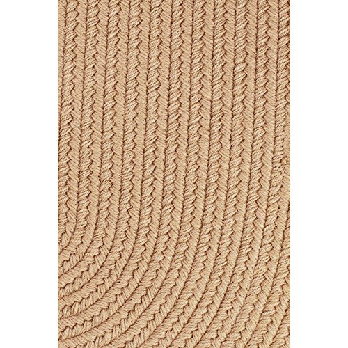 Super Area Rugs Pura Braided Wool Rug Extra Soft Reversible Living Room/Bedroom Carpet, Wheat, 4' x 6' Oval