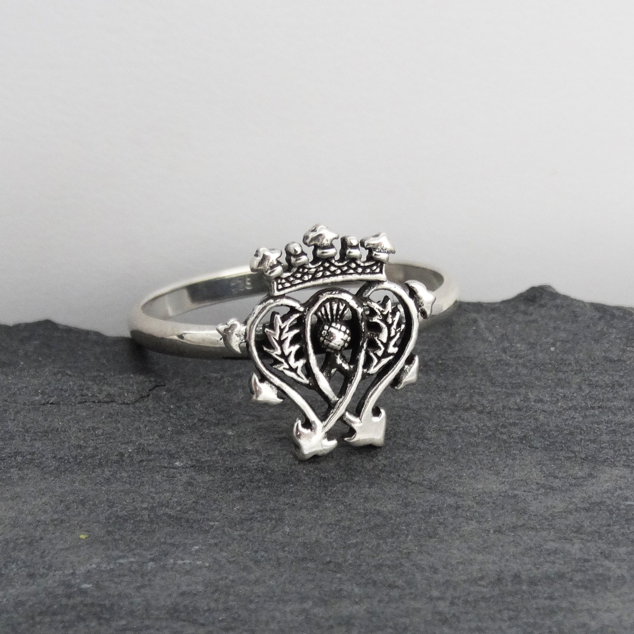 FashionJunkie4Life Sterling Silver Scottish Luckenbooth Ring with 2mm Band, Sizes 6, 7, 8, 9 (7)
