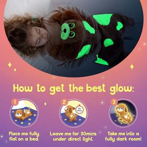 SNUGSHINE Glow in The Dark Weighted Lap Pad, Weighted Hugging Stuffed Animal, Sensory Products Calming, Weighted Lap Animal 4 Lbs, Weighted Lap Pad for Kids