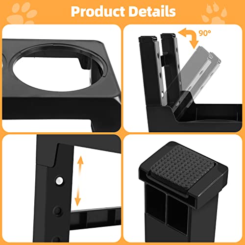 PANZZDA Elevated Dog Bowls Adjustable Raised Stand with Double Stainless Steel Food Bowls Adjusts to 4 Heights 3.1โ, 8.6โ, 10.2โ, 11.8โ, for Small Medium Large Dogs and Pets