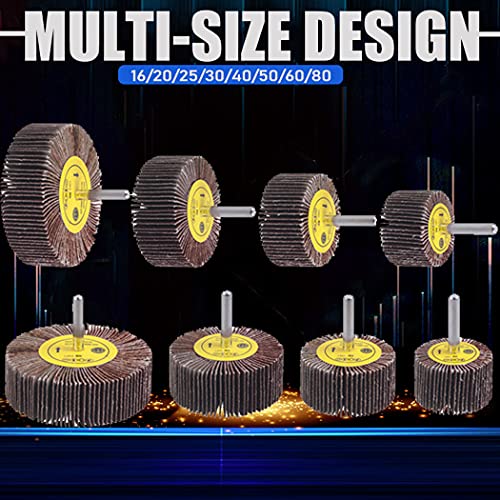 Mixiflor 24 Pcs Abrasive Flap Wheel Sander Set, 80 Grit Sanding Flap Wheel, 1/4" Shank Flap Wheel Sander for Drill, Die Grinder Flap Wheel for Remove Rust