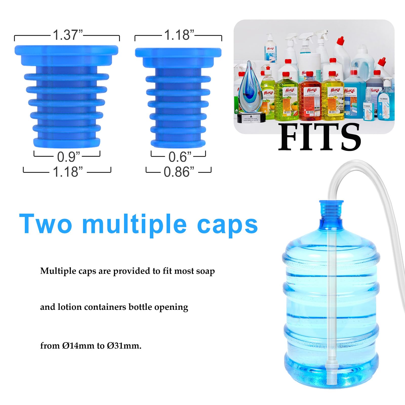 Soap Dispenser Conversion Extension Tube Kit with Check Valve, 47" Under Counter Soap Dispenser Hose for Kitchen Sink, Fit Most Soap Containers, Powerful Suction, Never Fill The Little Bottle Again