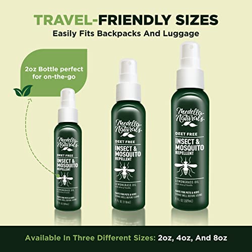 Medella Naturals Insect & Mosquito Repellent, DEET-Free All-Natural Formula, Kid and Pet Friendly, Made in the USA, 4 Ounce Spray Bottle
