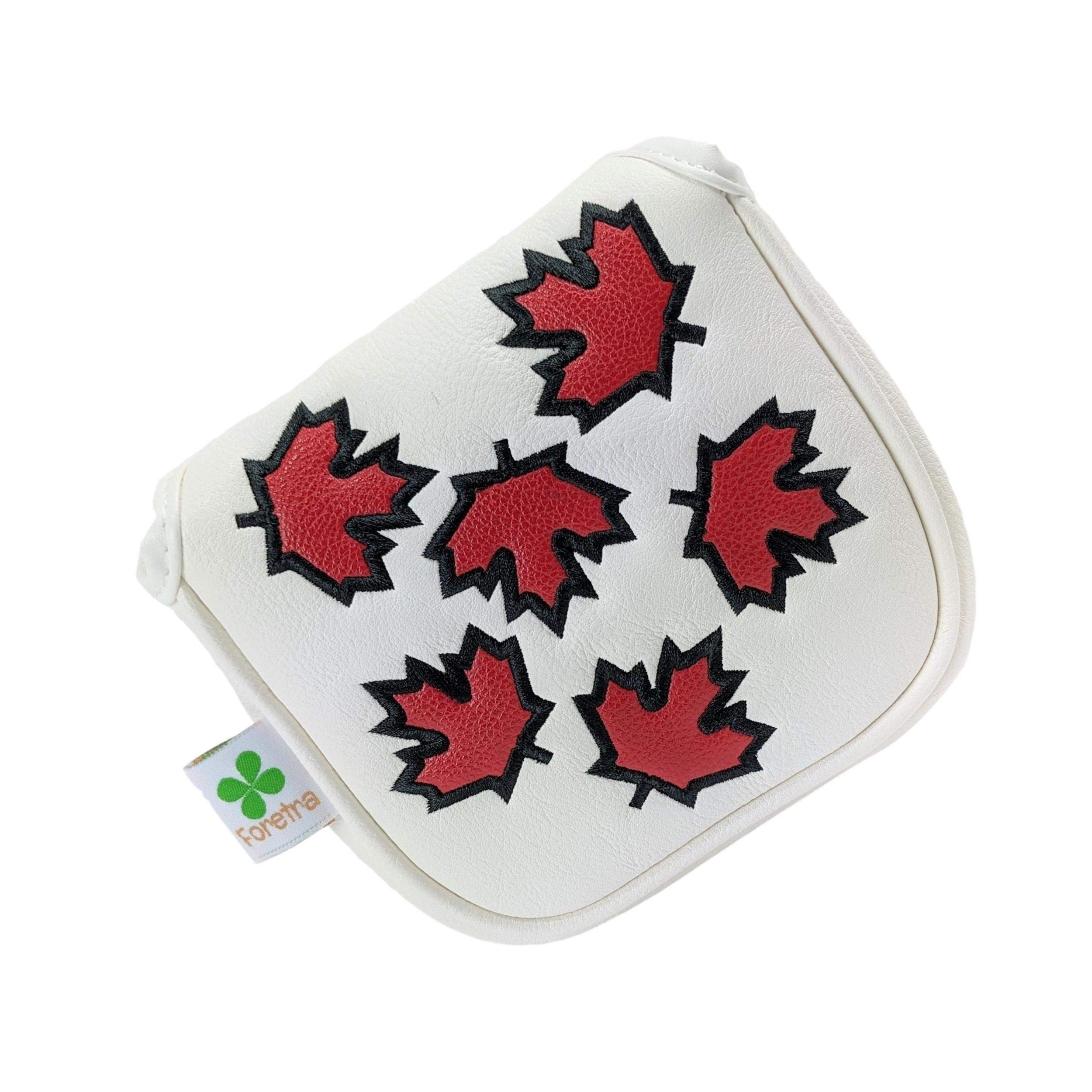 Foretra ā Canada Maple Leaf - Golf Putter Headcover Quality PU Leather Magnetic Closure for Square Mallet Style Putters Scotty Cameron Odyssey Taylormade Ping