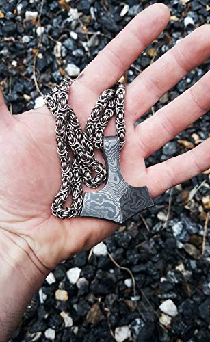 KE-0920-HK Beautiful Hand Forged Damascus Mjolnir Pendant Decoration accessories and EDC