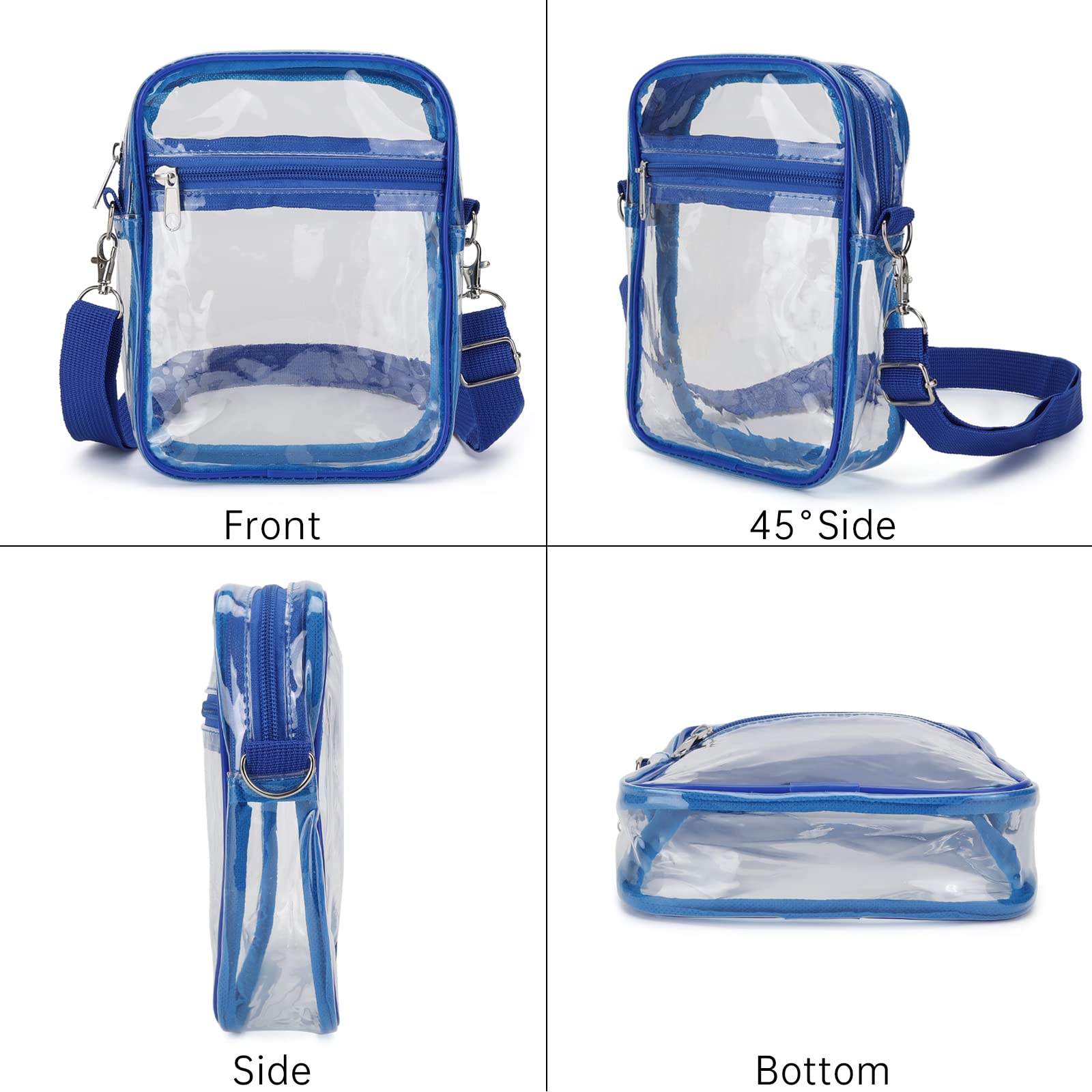 MAXWISE Clear Crossbody Bag, Stadium Approved Clear Purse Bag for Concerts Sports Event(Pink)