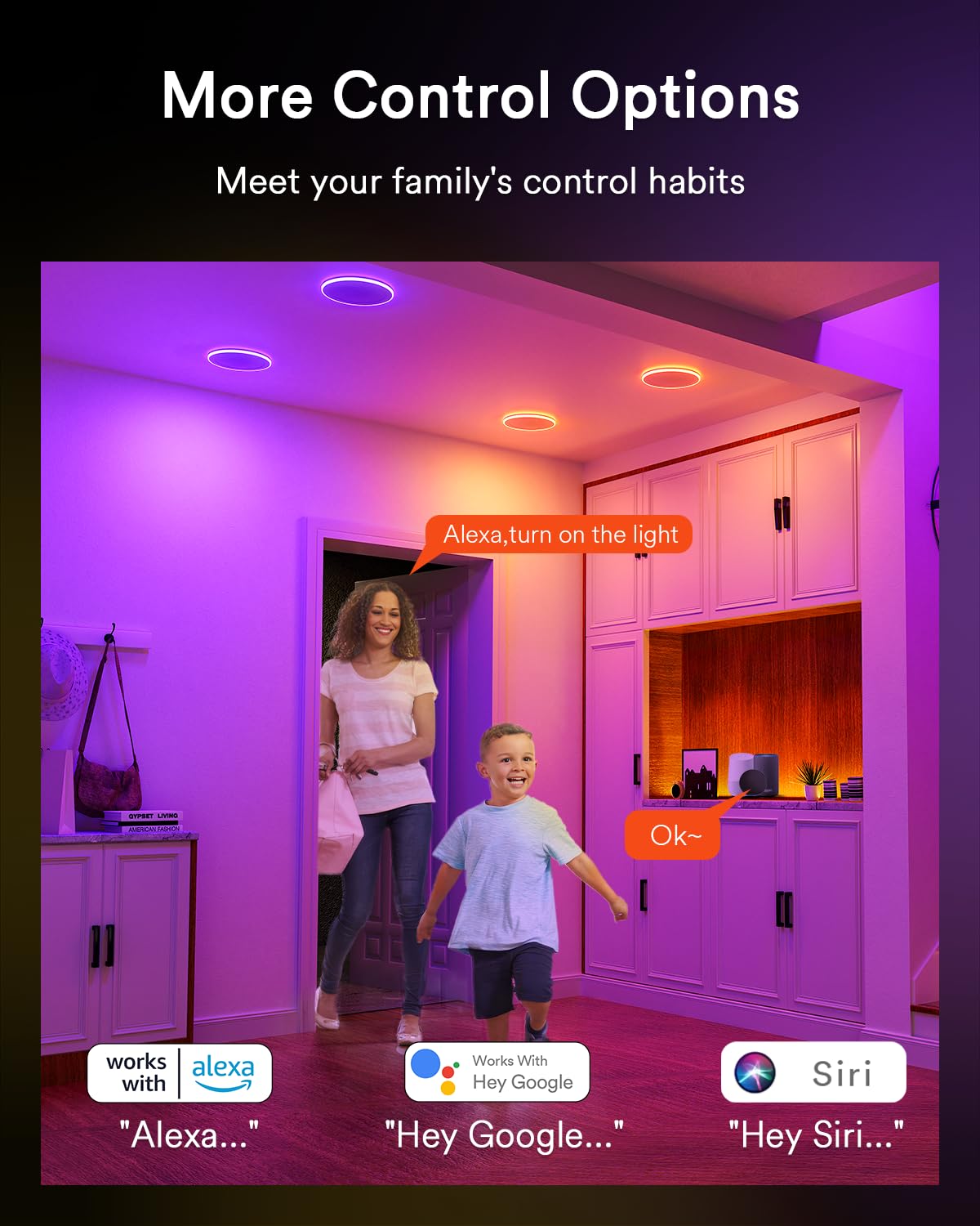 Lumary RGBAI Smart Recessed Lighting 4 Inch with Gradient Accent Light and Night Light 9W 780lm Wi-Fi Recessed Lights Ultra-Thin Can-Killer Downlight Work with Alexa/Google Assistant/Siri, 4PCS