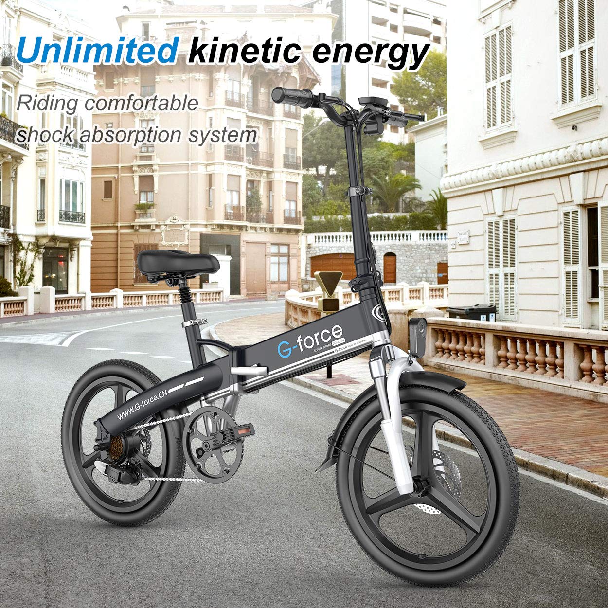 G-Force Electric Bike T11,20 Foldable, 48V 10.4A Large Battery, Upgraded Version of 250W high-Power Motor City Commuter E Bike
