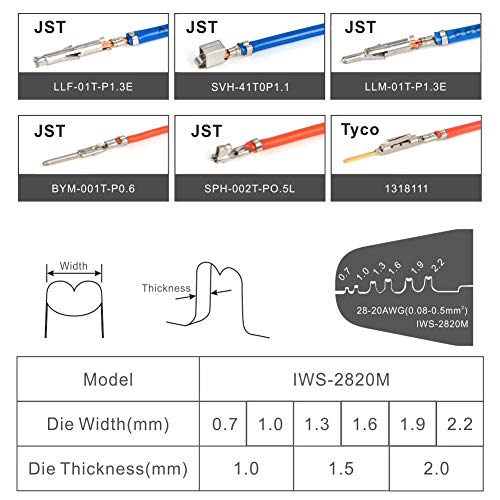 iCrimp Mini Micro Open Barrel Crimping Tools Works on AWG28-20 JAM, Molex, Tyco, JST Terminals and Connectors used for FPV, Drone Servo