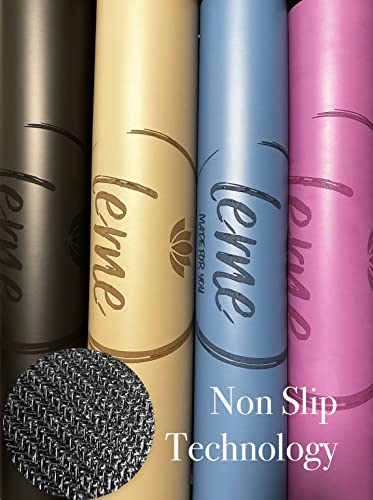 Lerne Non Slip Yoga Mat, Unbeatable Non Slip Performance, Eco Friendly for Hot Yoga, Free Carry Strap, Polyurethane (Mix)