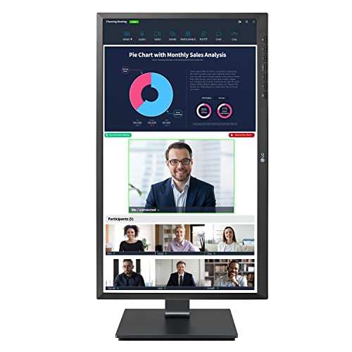 LG 24MP750C-B 24" Full HD (1920 x 1080) IPS Display, with Built-in Full HD Webcam & Mic, USB Type-C (65W PD), Tilt, Height, Swivel, Bi-Directional Pivot Adjustable