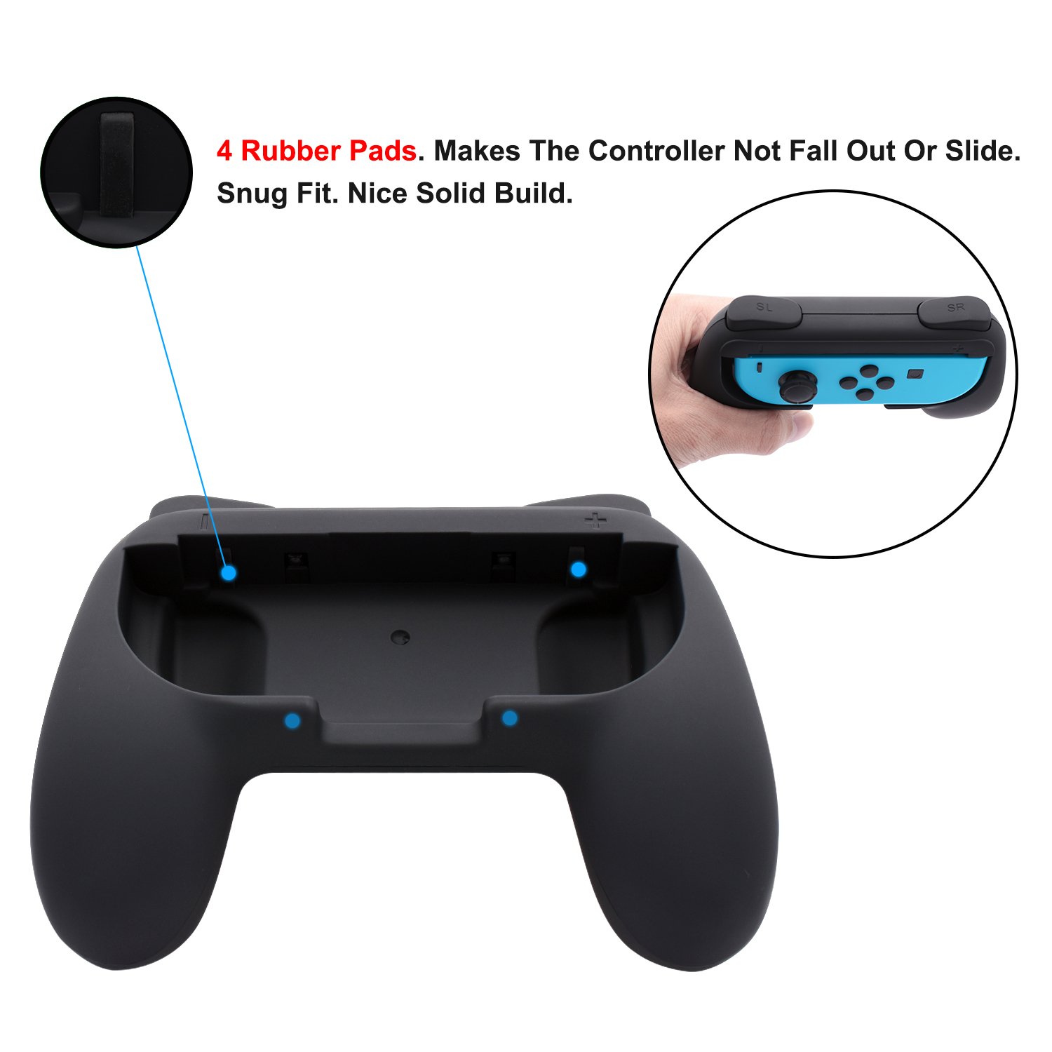 FASTSNAIL Grips Compatible with Nintendo Switch for Joy Con & OLED Model for Joycon, Wear-resistant Handle Kit Compatible with Joy Cons Controllers, 2 Pack(Green and Yellow)