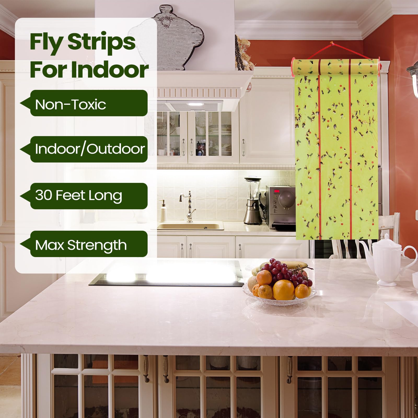Qualirey Sticky Fly Traps Outdoor Giant Fly Traps for Indoors Sticky Fly Paper Strips Indoor Hanging Fly Tape Insect Fly Paper Sheets Glue Bug Catcher Outdoor for Gnats Mosquitoes (150 ft)