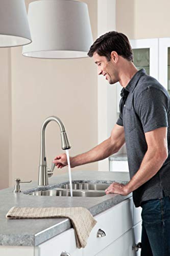 Moen 87359E2SRS Delaney One-Handle High Arc Pulldown Kitchen Faucet, Spot Resist Stainless
