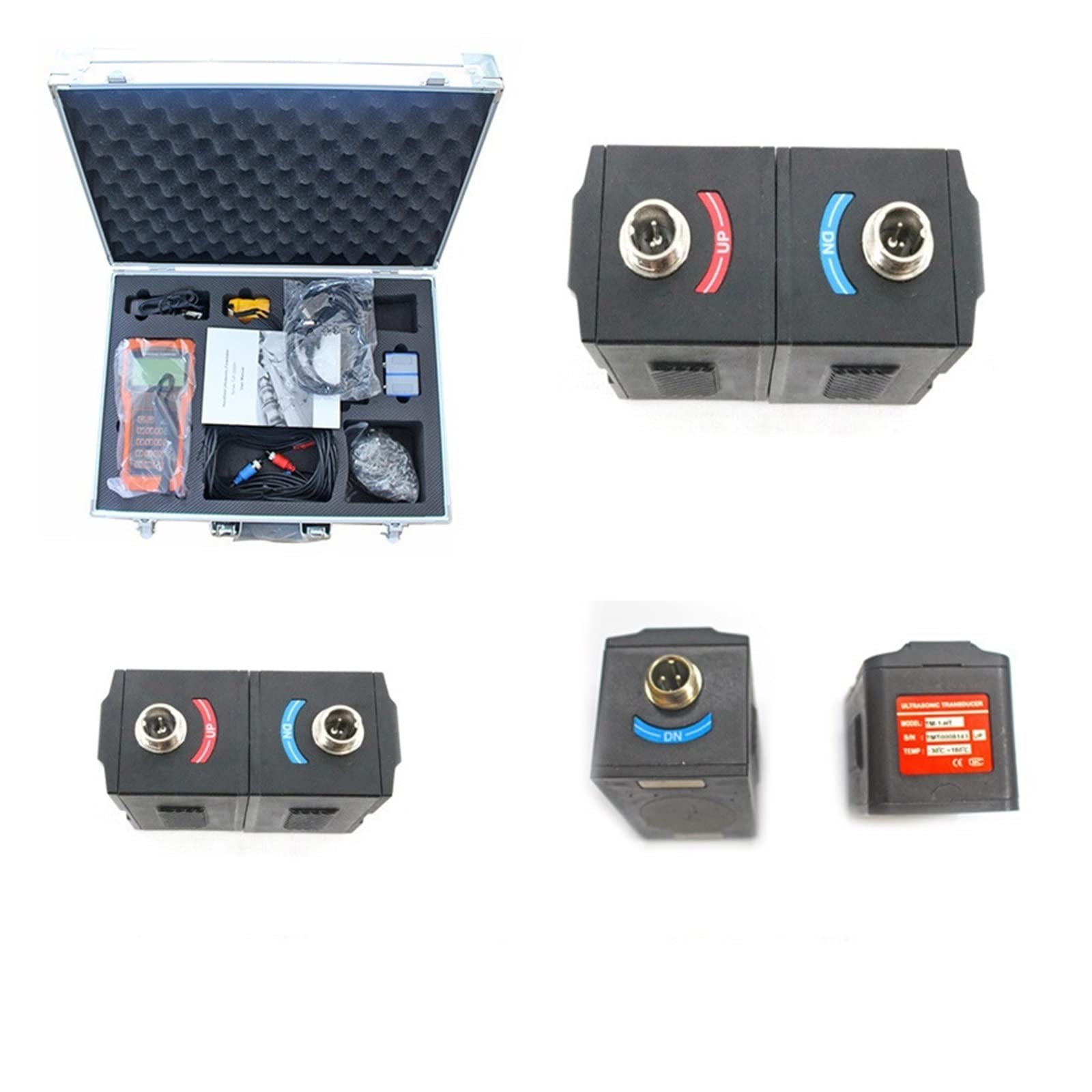 QYTEC Hose Timer Handheld Digital Ultrasonic Flow Meter Water Flowmeter TUF-2000H TS-2(DN15~DN100mm) TM-1(DN50~DN700mm) TL-1(DN300~DN6000mm) Water Timer (Color : Host TS2-TM1-TL1-HT, Size : Orange)