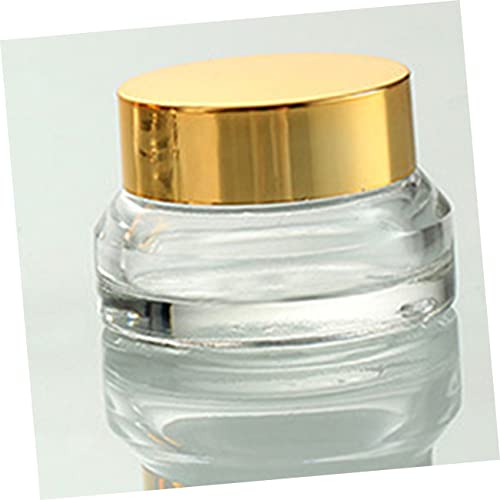 Lurrose 6pcs Container Jar Face With Bottles Facial Lip Up Lotion Glass Containers Makeup Ml Golden Small Mini Cosmetic Lids Creams Leak-proof Size for Make Shampoo Cream Samples Jars
