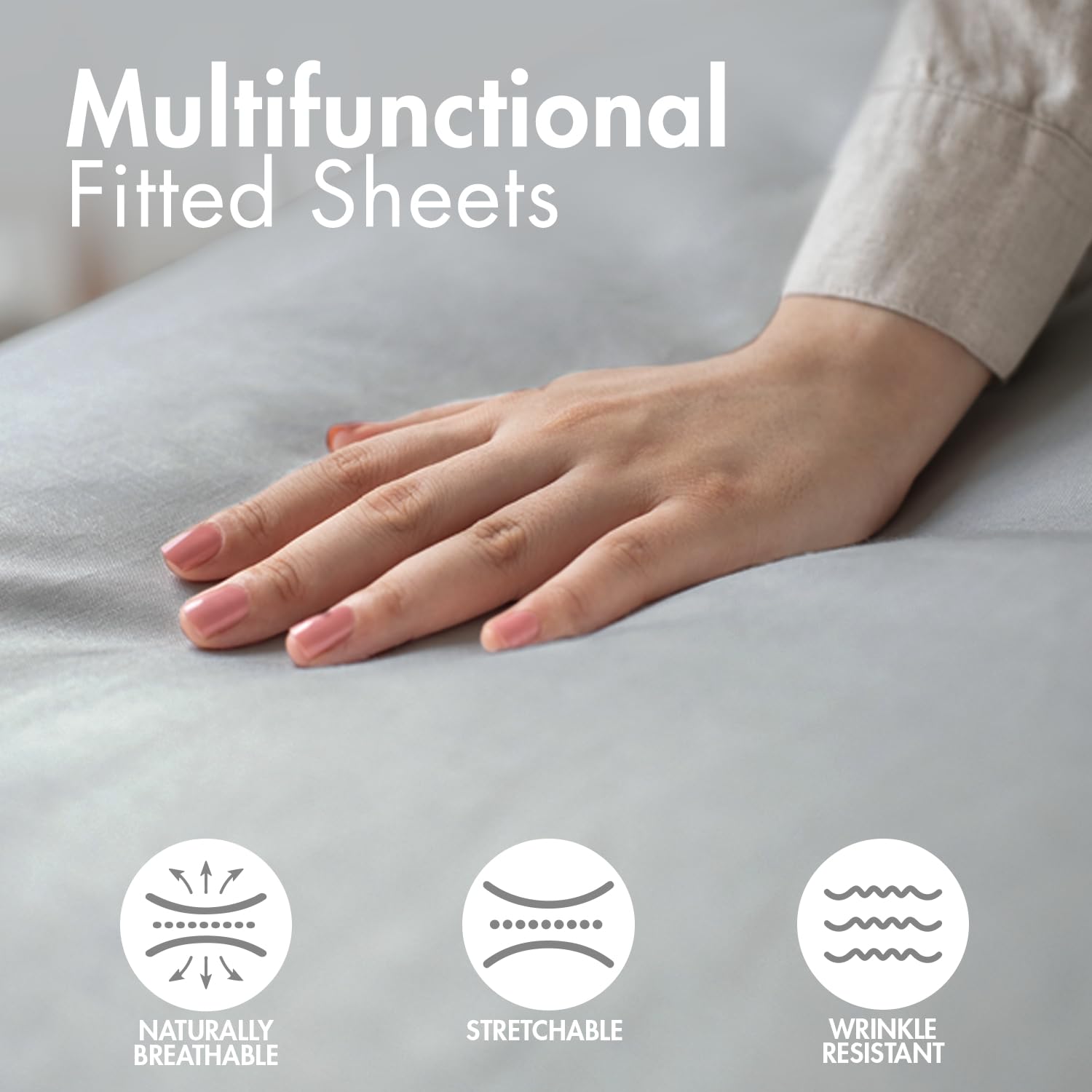Homes Perception Queen Sheet Set - 4 Piece Jersey Bed Sheets – Breathable – Soft - Cotton 16” Deep Pocket Jersey Sheets - includes Flat Sheet, Jersey Fitted Sheet, & 2 Pillowcases, Light Blue