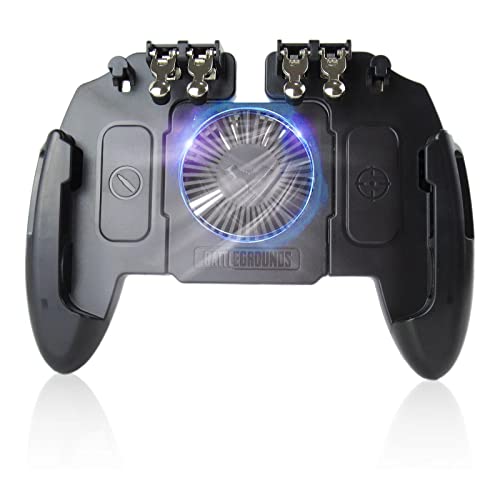 NGHTMRE Mobile Game Controller with Cooling Fan/Phone Holder/Finger Sleeves for Most of the FPS Games Including Call Duty, Rules Survival, Knives Out, Cross Fire, 4.7β-6.5β iOS Android Phones