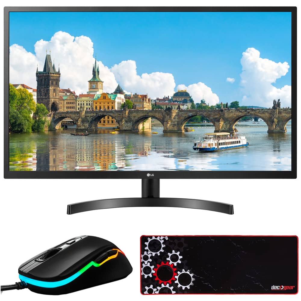 LG 32MN600P-B 31.5" Full HD IPS Monitor with AMD FreeSync Bundle with Deco Gear Wired Gaming Mouse and Deco Gear Large Extended Pro Gaming Mouse Pad