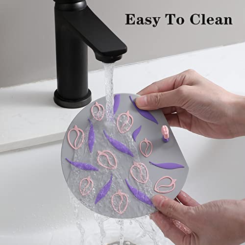 MAOYONG Tub Stopper Bathtub Drain Cover for Shower Floor-Cute Silicone Drain Stopper with Beautiful Flowers, Bath Tub Drain Plug for Bathroom, Shower Drain Odor Seal Cover, Kitchen Deodorization Sink