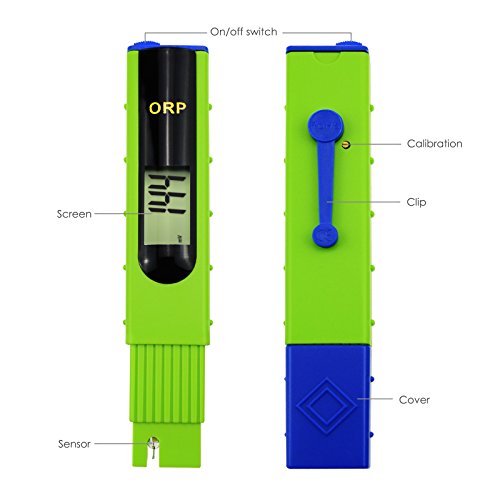 ORP Redox Meter -1999~1999mV Oxidation Reduction Potential Tester with 256mV ORP Calibration Buffer for Water Testing, Aquarium, Research Laboratory