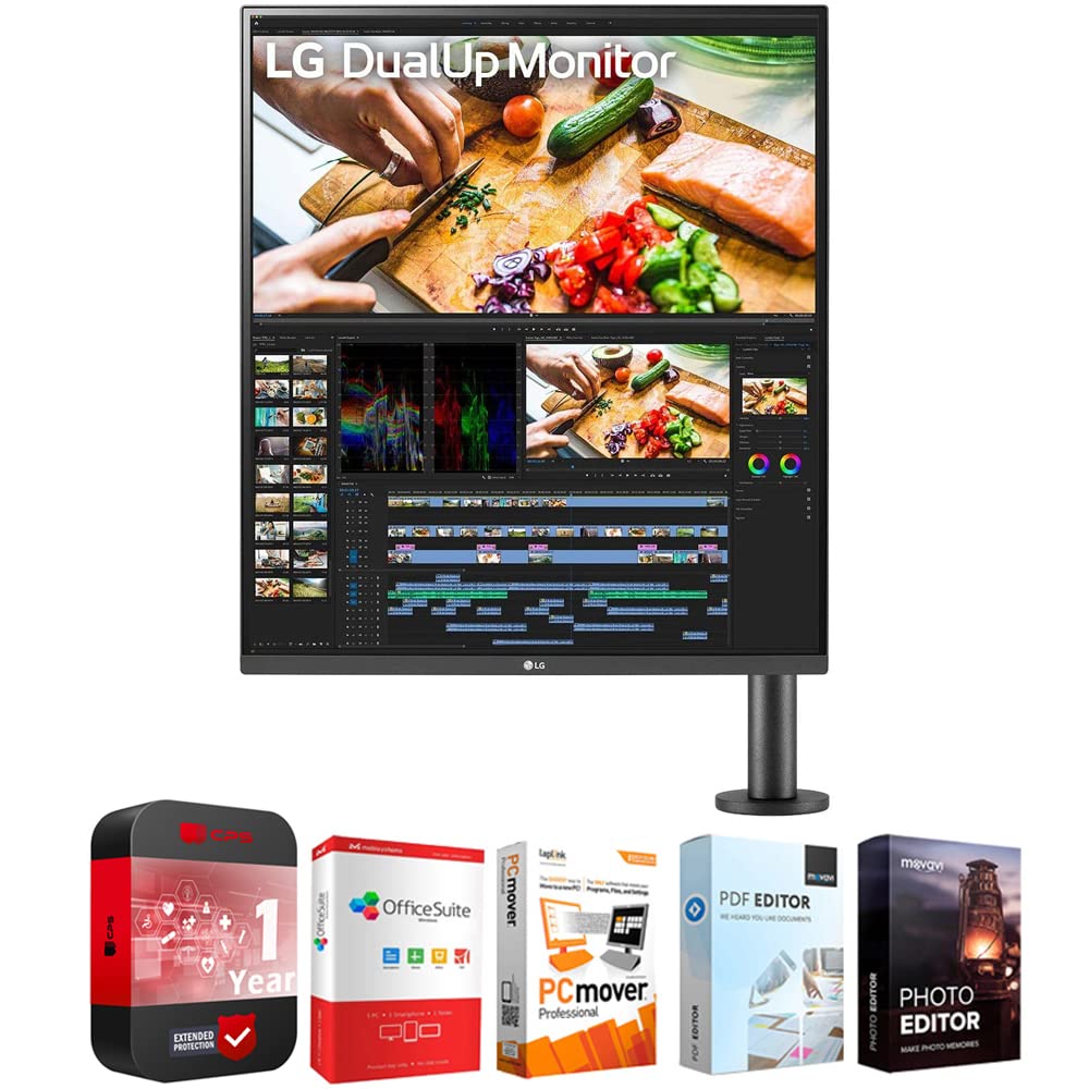 LG DualUp 28MQ780-B 16:18 SDQHD IPS HDR Monitor Bundle with Elite Suite 18 Software + 1 Year Protection Warranty