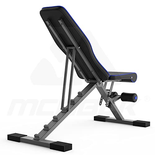 MCNBLK Adjustable Weight Bench,2023 new upgrade to 660lb (300KG), Folding Weight Bench with Resistance Bands, Workout Bench Home Gym, Full Body Workout